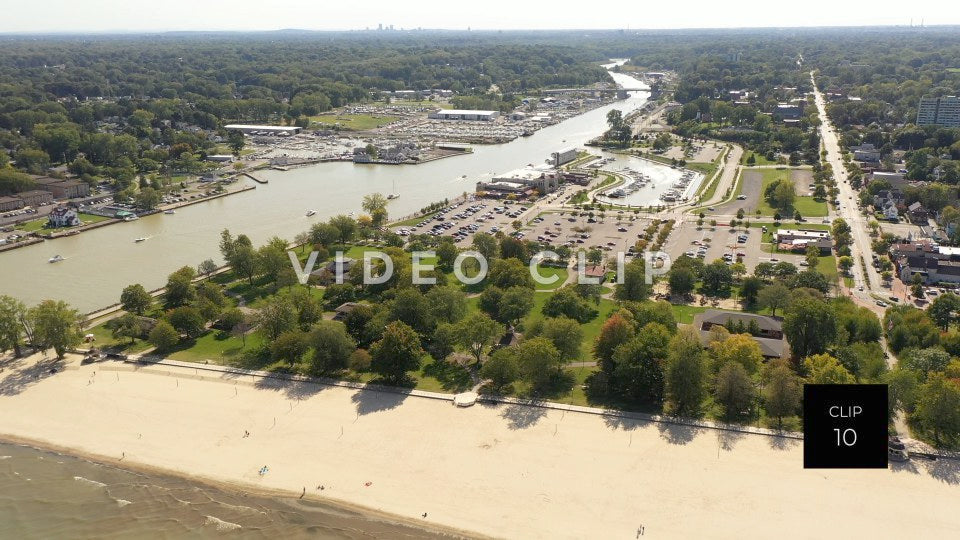 CLIP 10 - Aerial view of Port of Rochester by Ontario Beach Park on ...